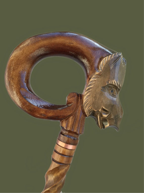 Wild Boar Hand Carved Walking Stick Cane - Etsy