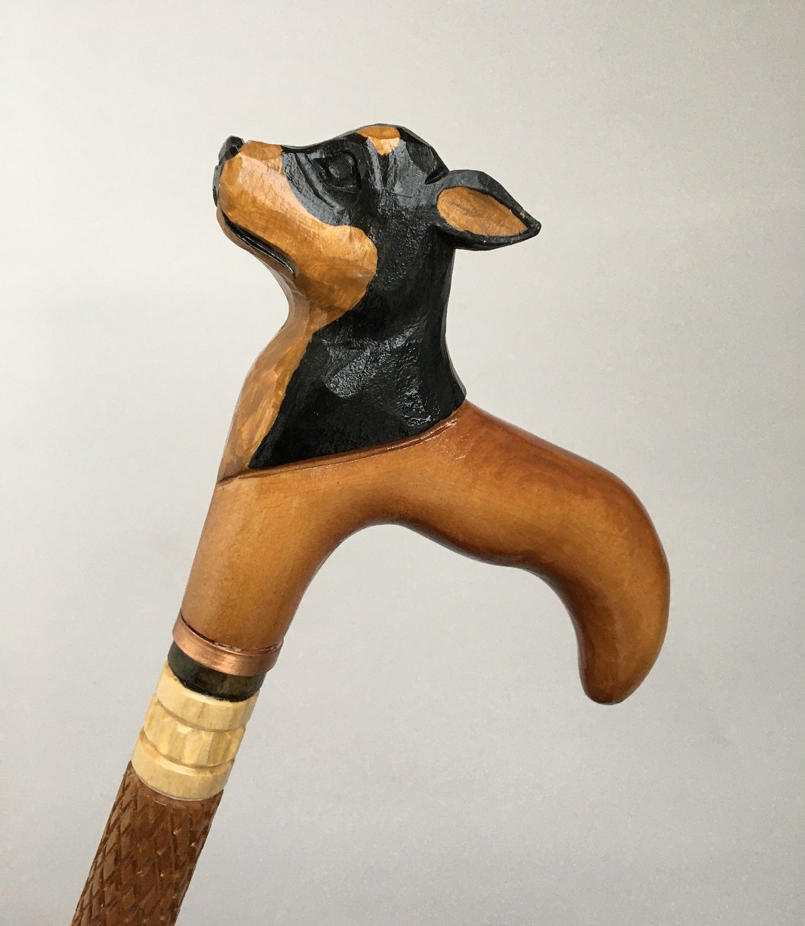Dog Handle Walking Stick, Hand Carved Cane - Etsy