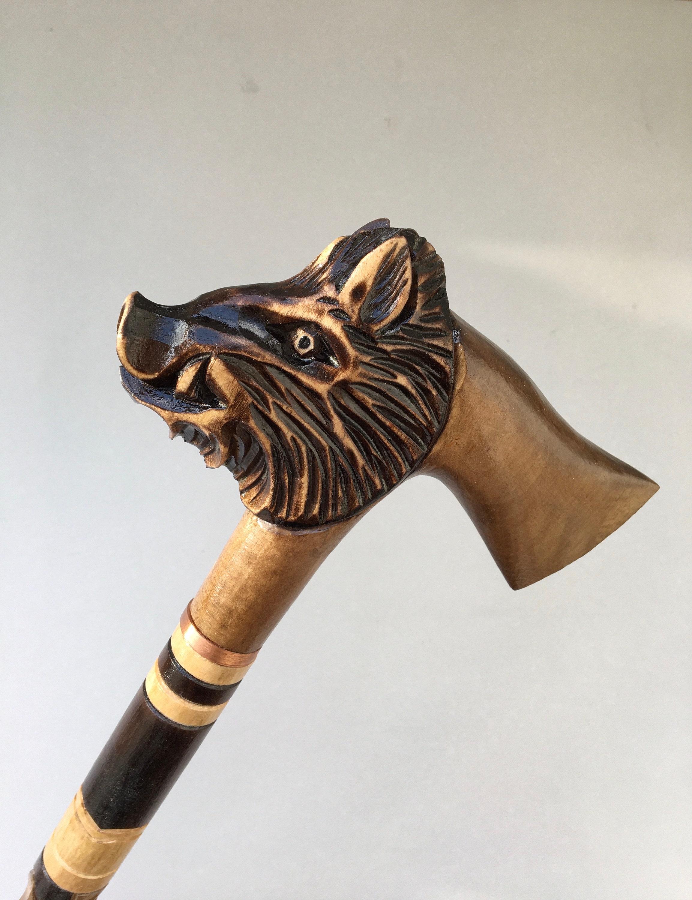 Animal Head African Walking Stick Vintage Cane - Etsy