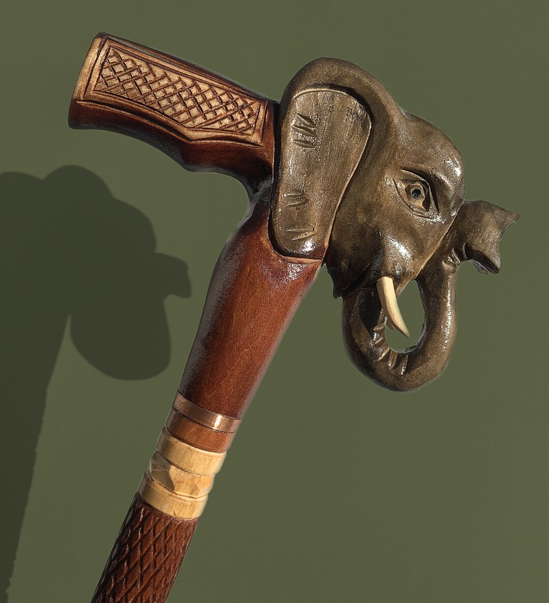 Elephant Head Walking Stick Custom Fancy Cane - Etsy