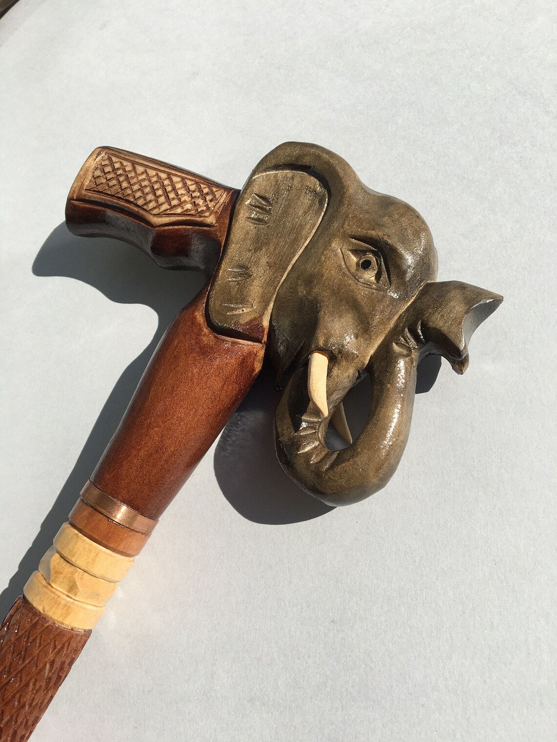 Elephant Head Walking Stick Custom Fancy Cane | Etsy