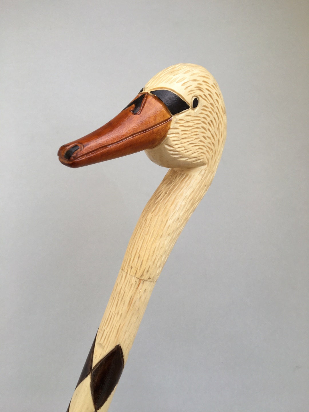 Hand Carved Cane Goose Solid Wood Walking Sticks - Etsy