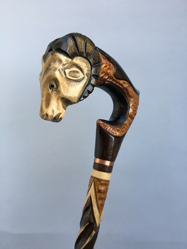 Ram Cane Fancy Walking Stick Fashionable | Etsy
