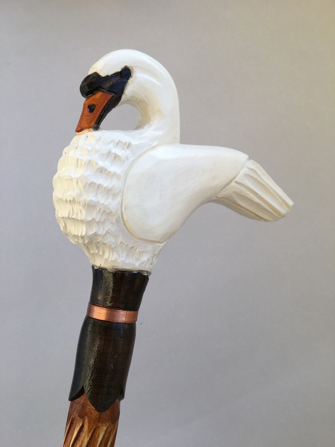 Swan Walking Stick Animal Hand Carved Cane | Etsy
