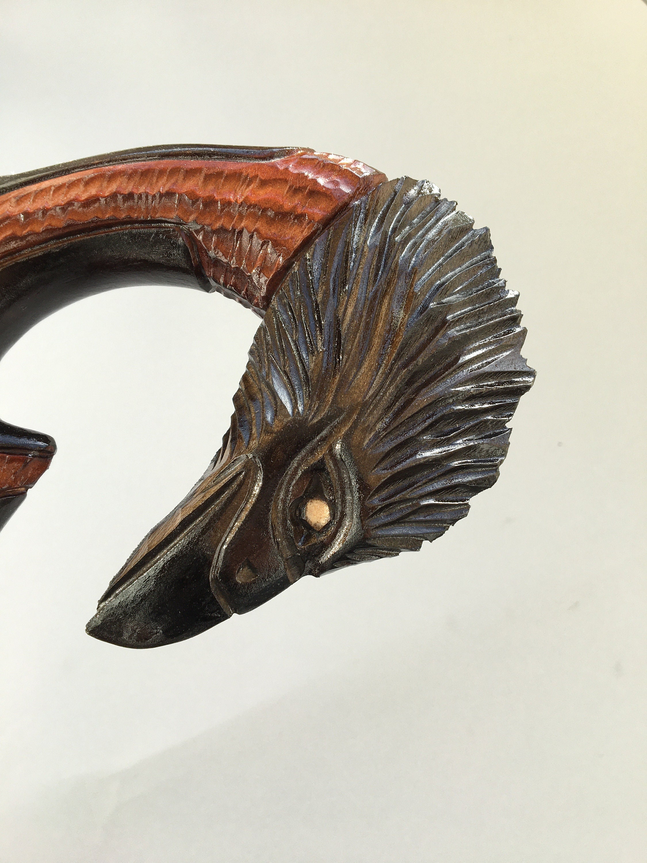 Wood for Women and Men Fancy Design Wooden Raven Handle Hand - Etsy UK