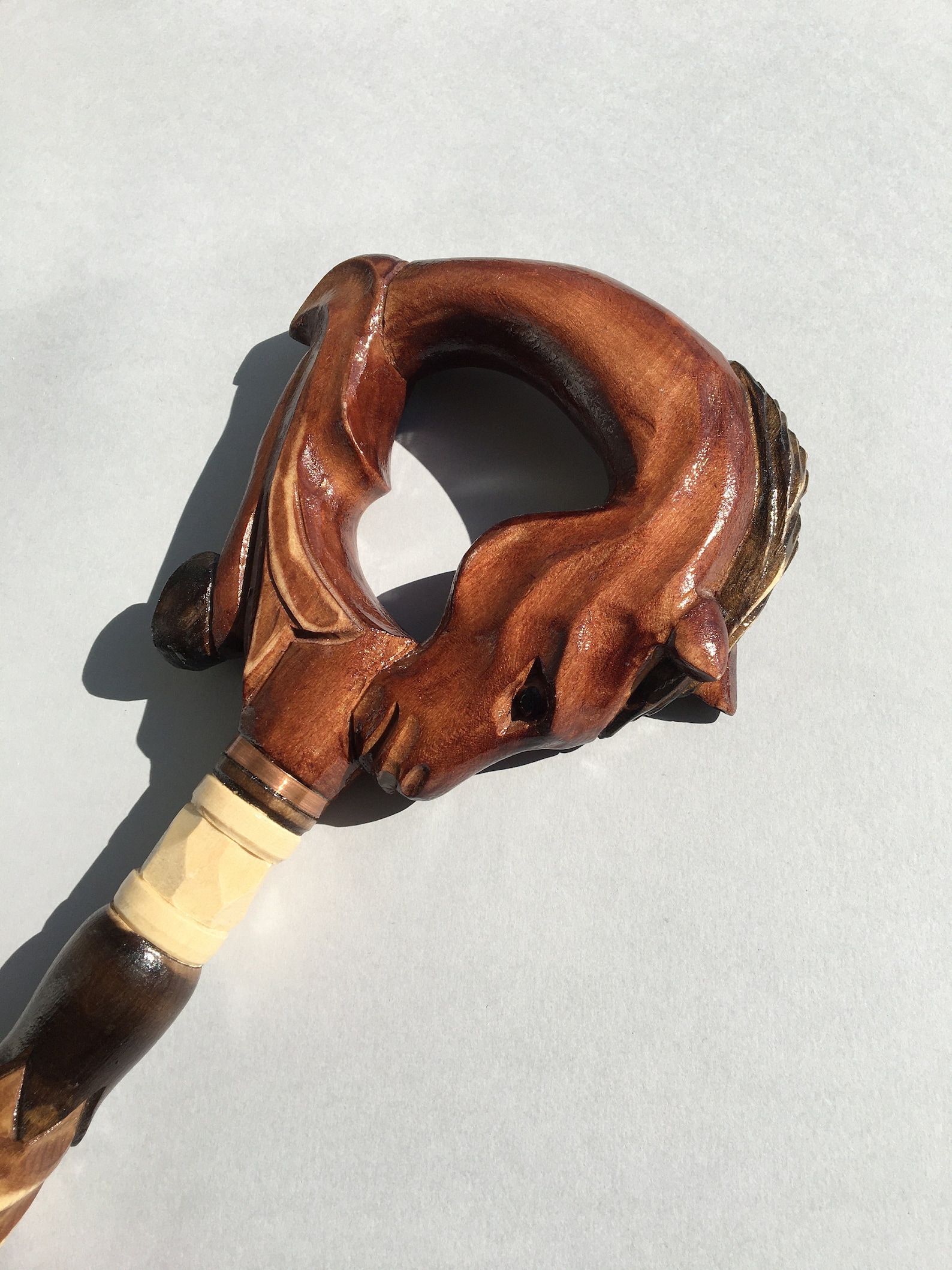 Horse Handle Hand Carved Walking Cane Unique - Etsy