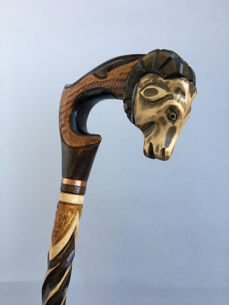 Ram Cane Fancy Walking Stick Fashionable | Etsy