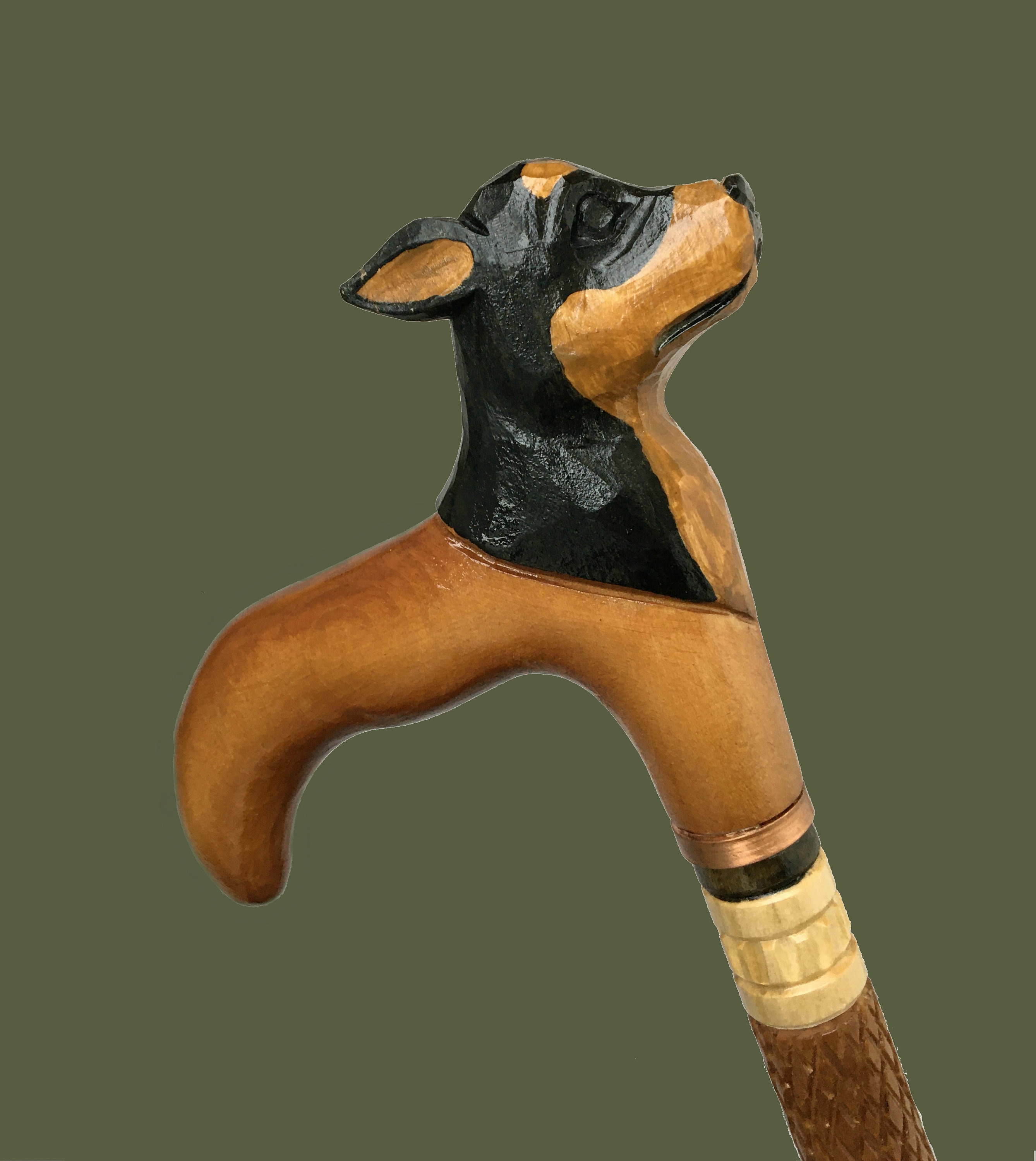 Dog Handle Walking Stick, Hand Carved Cane - Etsy
