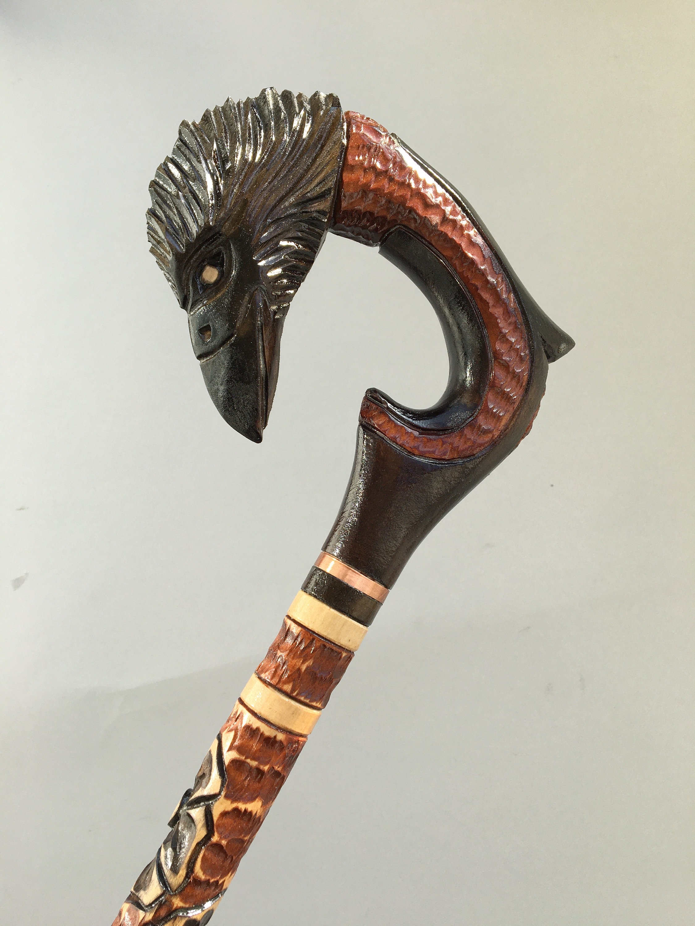 Wood for Women and Men Fancy Design Wooden Raven Handle Hand - Etsy UK