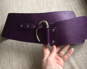 Wide leather belt | Etsy