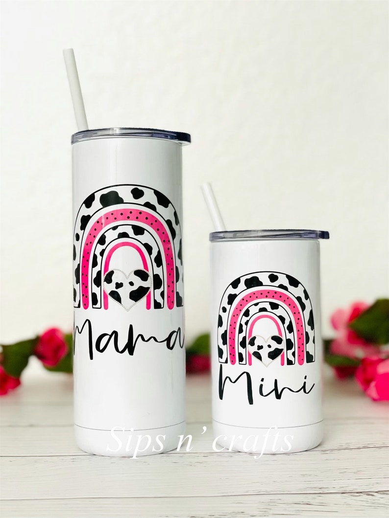Mama And Mini Tumblers Set Mommy And Me Tumblers Etsy