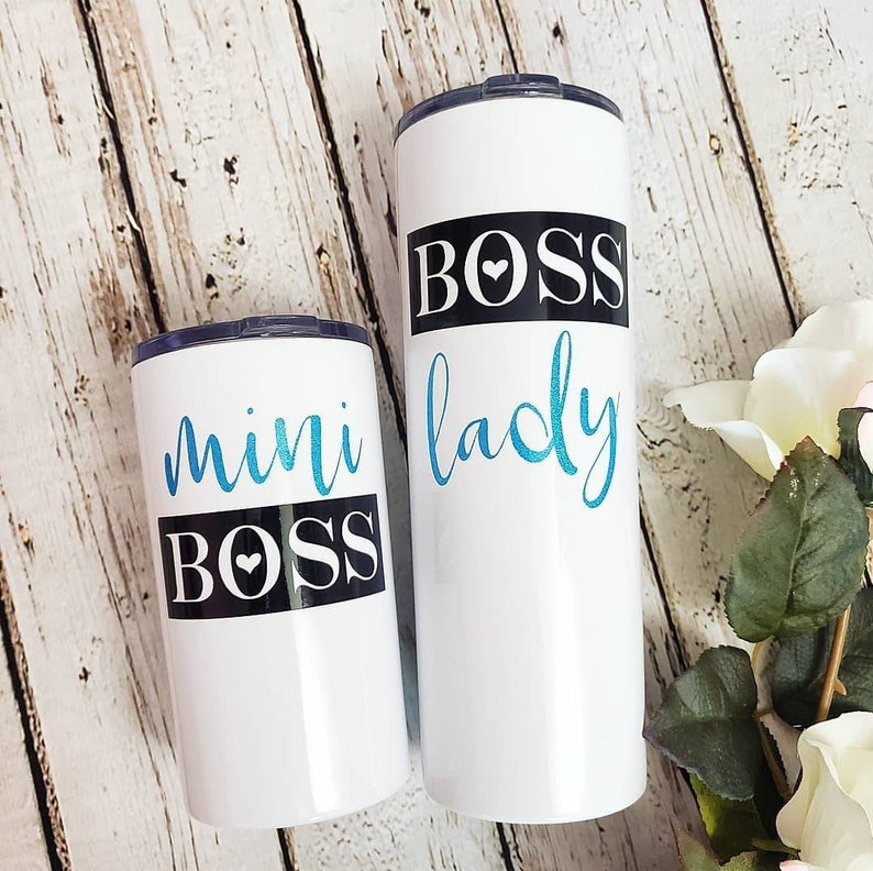 Mommy And Me Tumbler T Set Boss Lady And Mini Boss Etsy
