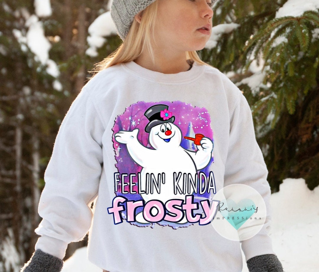 Feelin' Kinda Frosty Youth DTF Transfer Snowman Transfer Kids Christmas ...