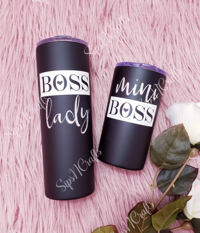 Mommy And Me Tumbler T Set Boss Lady And Mini Boss Etsy