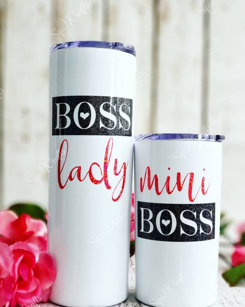 Mommy And Me Tumbler T Set Boss Lady And Mini Boss Etsy