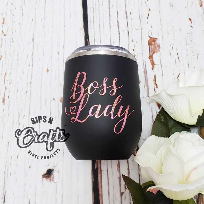 Boss Lady Wine Tumbler Girl Boss Mom Boss Wine Lovers Wine Etsy