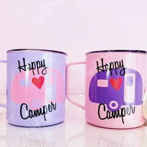 Happy Camper Camping Mug. Camp Life, Stainless Steel Campfire Mug ...