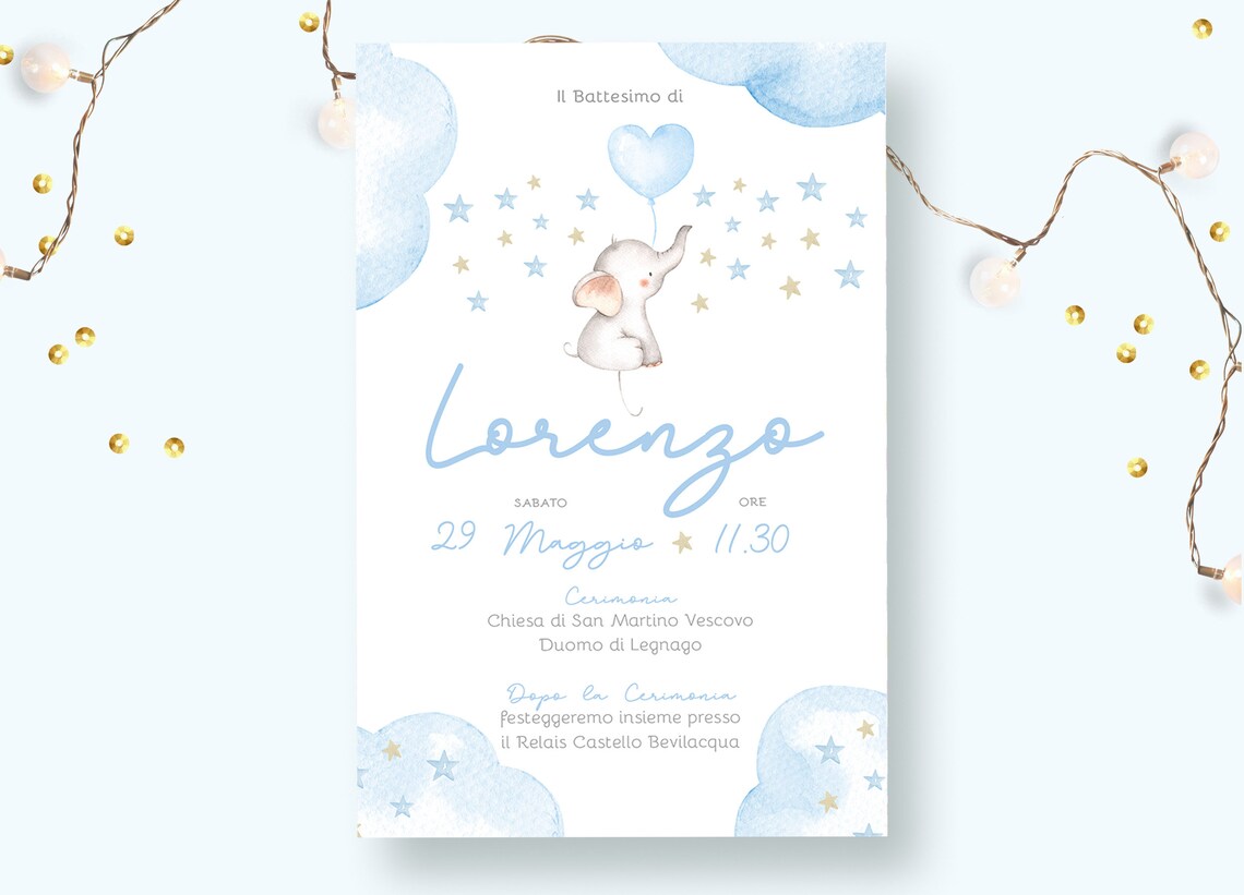Invito digitale battesimo X DOWNLOAD LEGGI INFO - Etsy Italia