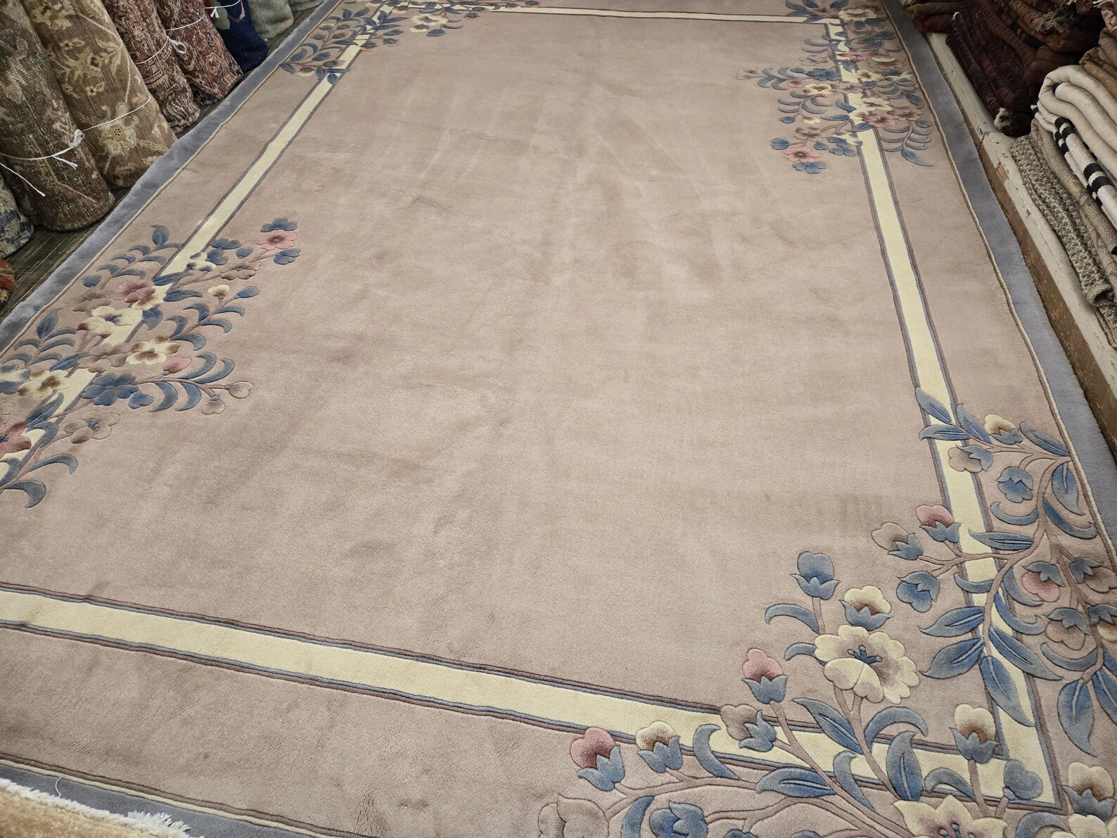 Chinese Art Deco Peking Rug 90 Line Wool Hand Knotted Rug Aubusson ...