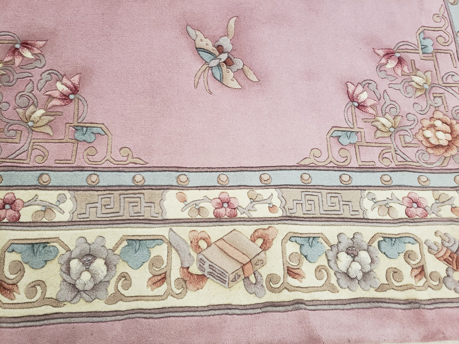 Chinese Art Deco Peking Rug Aubusson Blue Chinese Rug Wool Chinese Rug ...