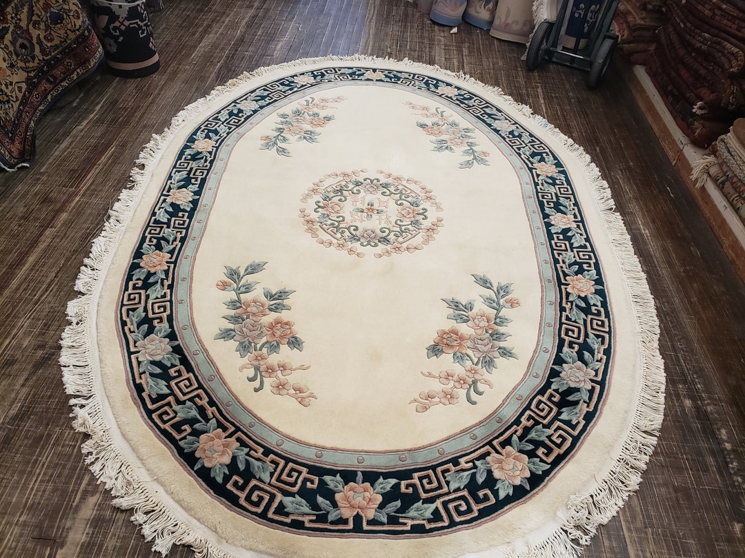 Chinese Art Deco Peking Rug Aubusson Blue Chinese Rug Wool Chinese Rug ...