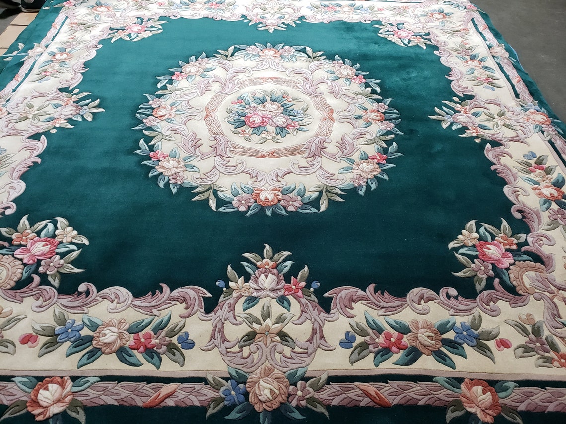 Chinese Art Deco Peking Rug 90 Line Wool Hand Knotted Rug Aubusson ...