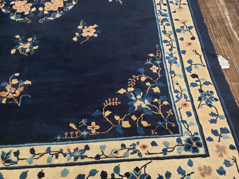 Peking Chinese Antigue Art Deco Vintage Chinese Hand Knotted Wool Rug ...