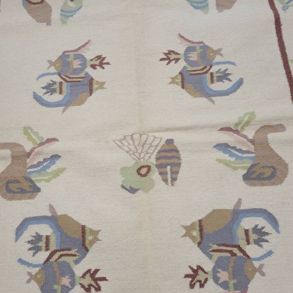 Blue Dhurrie Rug - Etsy