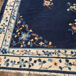 Peking Chinese Antigue Art Deco Vintage Chinese Hand Knotted Wool Rug ...