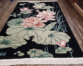 Chinese Art Deco Peking Rug 90 Line Wool Hand Knotted Rug Aubusson ...