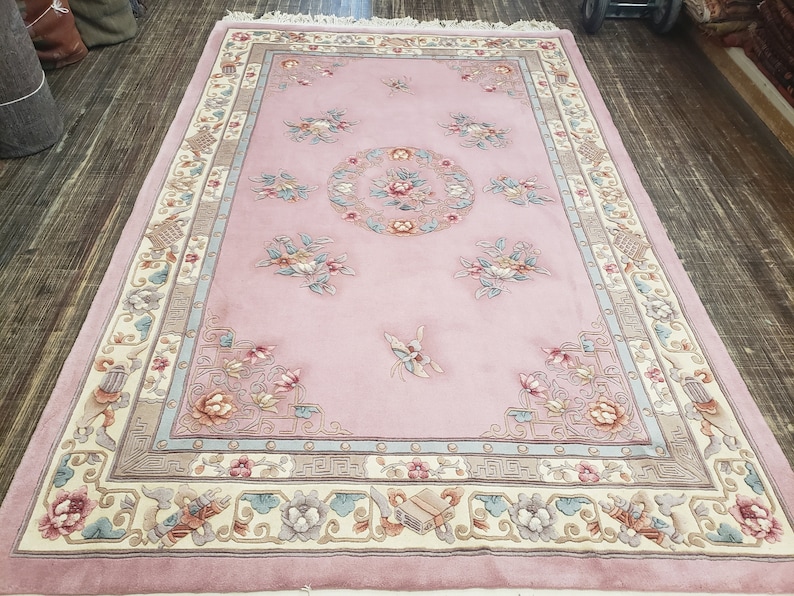Chinese Art Deco Peking Rug Aubusson Blue Chinese Rug Wool Chinese Rug ...