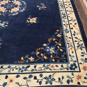 Peking Chinese Antigue Art Deco Vintage Chinese Hand Knotted Wool Rug ...