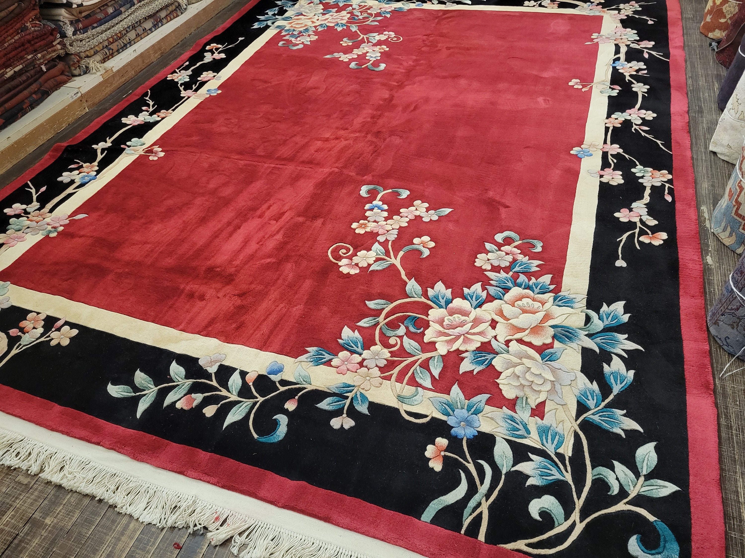Chinese Art Deco Peking Rug 90 Line Wool Hand Knotted Rug Aubusson ...