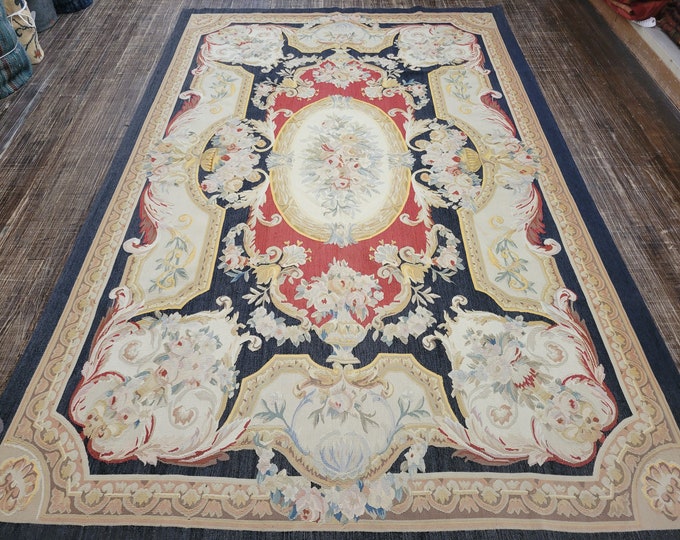 4'x6' New Stunning French Aubusson Design Floral Hand Knotted Wool ...