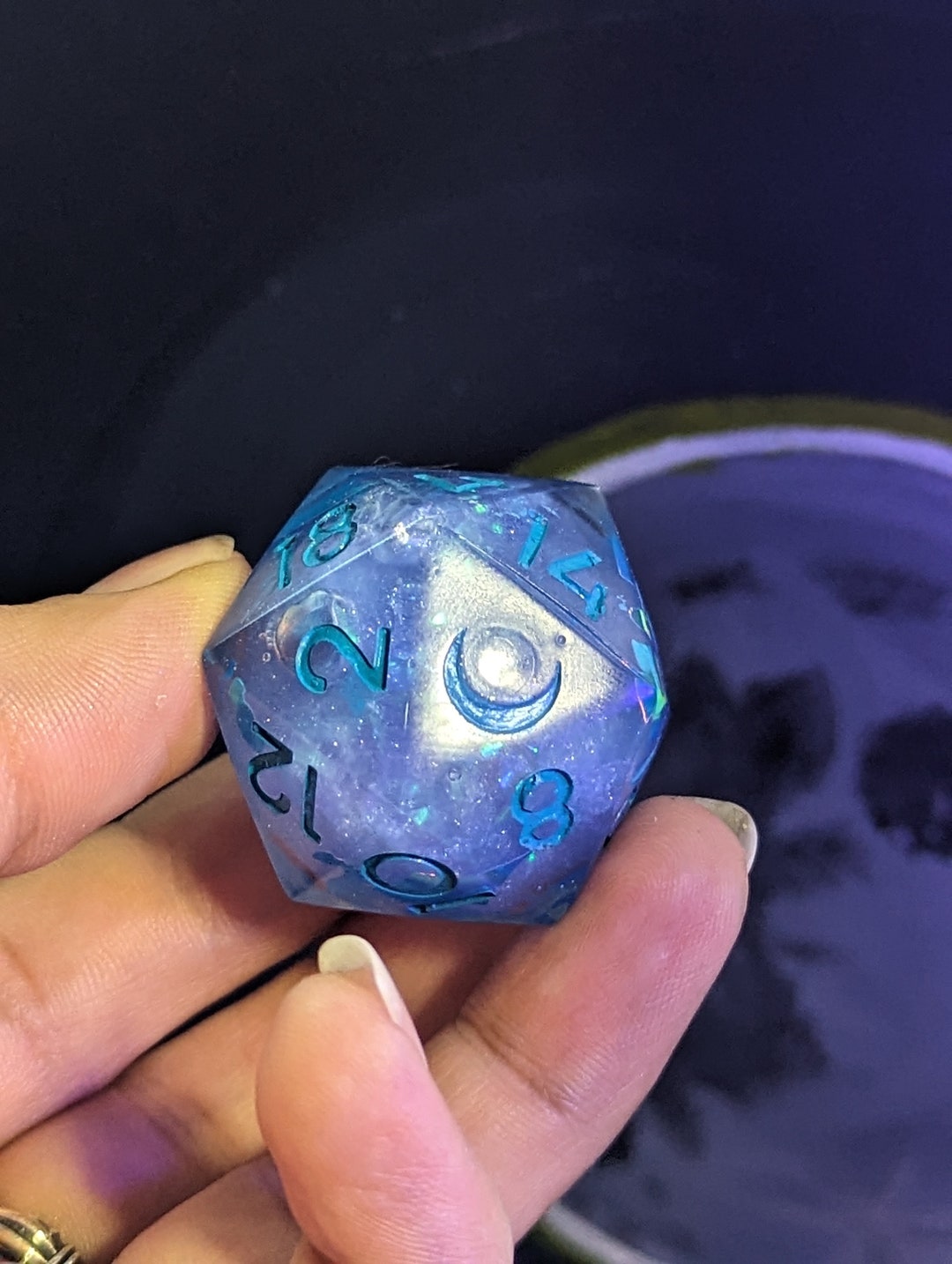 D20 Liquid Core Blue Dragon Holographic 30mm - Etsy