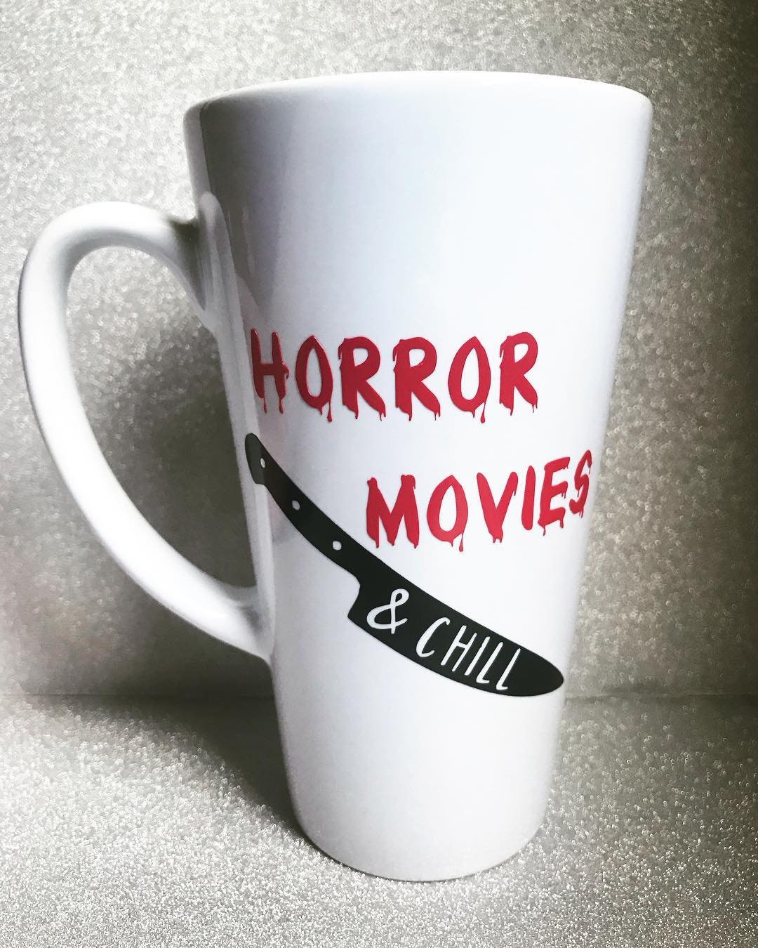 Horror Movies & Chill // Tall White Coffee Mug - Etsy