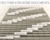 File Tabs for Home Documents Home Files File Organization - Etsy