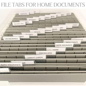 File Tabs for Home Documents | Home Files, File Organization, Paper ...
