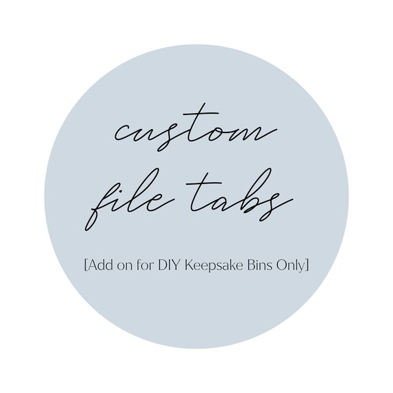 Custom File Tabs ADD ON for DIY Kids School Keepsake Bin Kits - Etsy