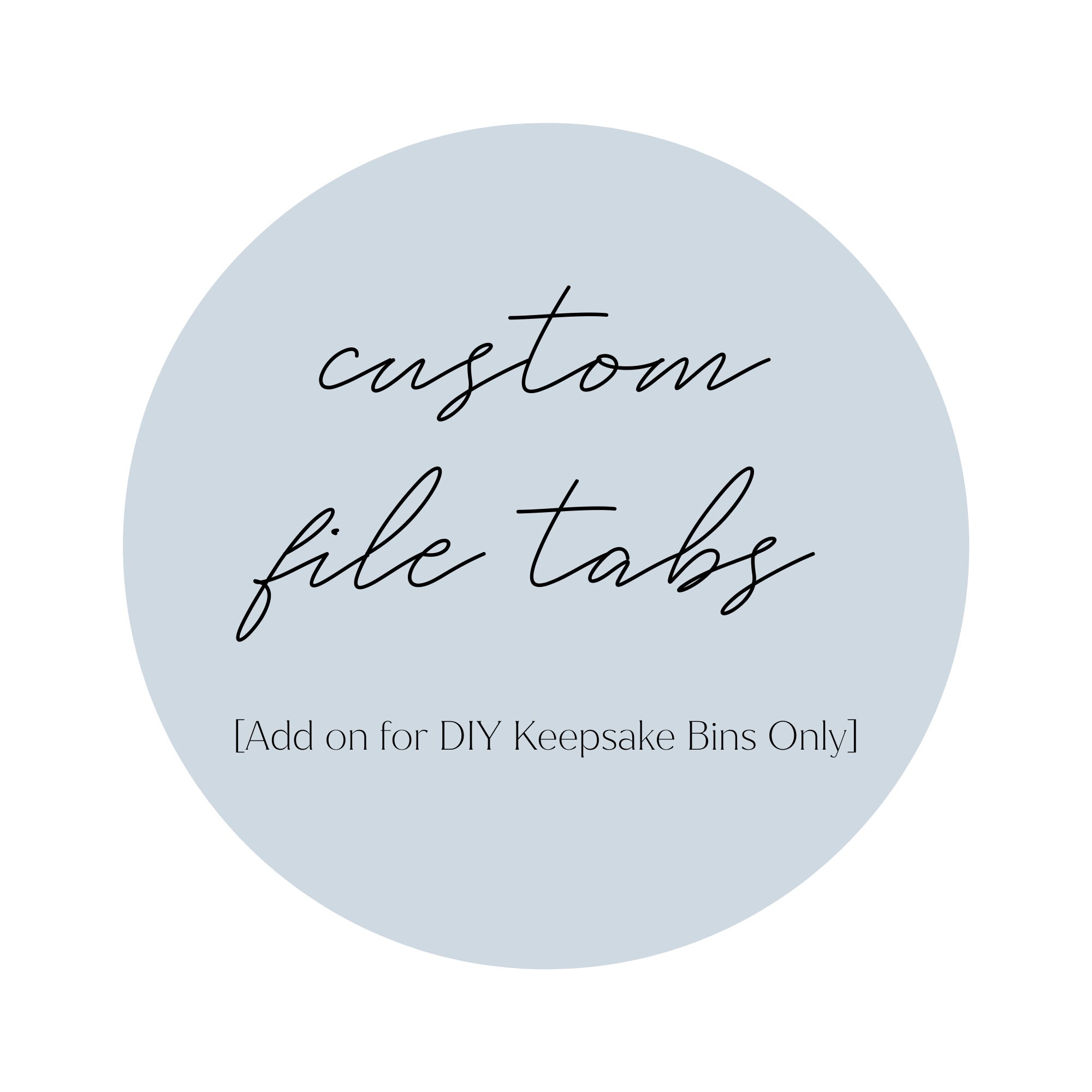 Custom File Tabs ADD ON for DIY Kids School Keepsake Bin Kits - Etsy