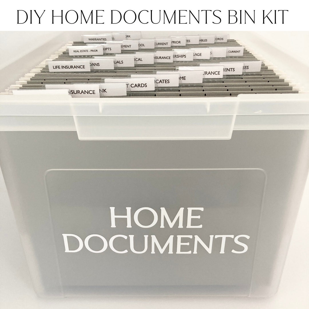 DIY Home Documents Bin Kit | Home Files, File Organization, Paper ...