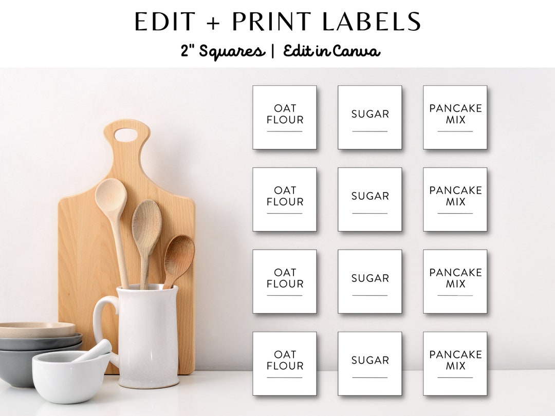 Editable Minimalist Pantry Labels | Printable Labels | Canva Label ...