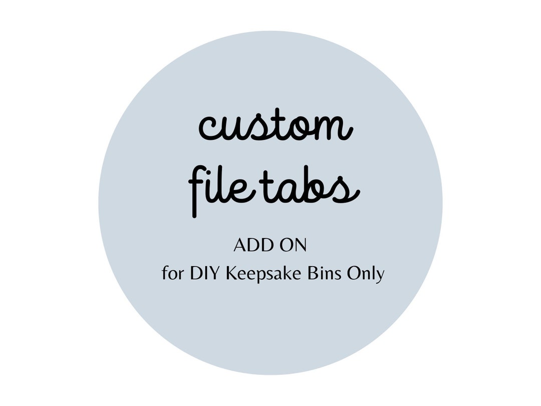 Custom File Tabs ADD ON for DIY Kids School Keepsake Bin Kits - Etsy