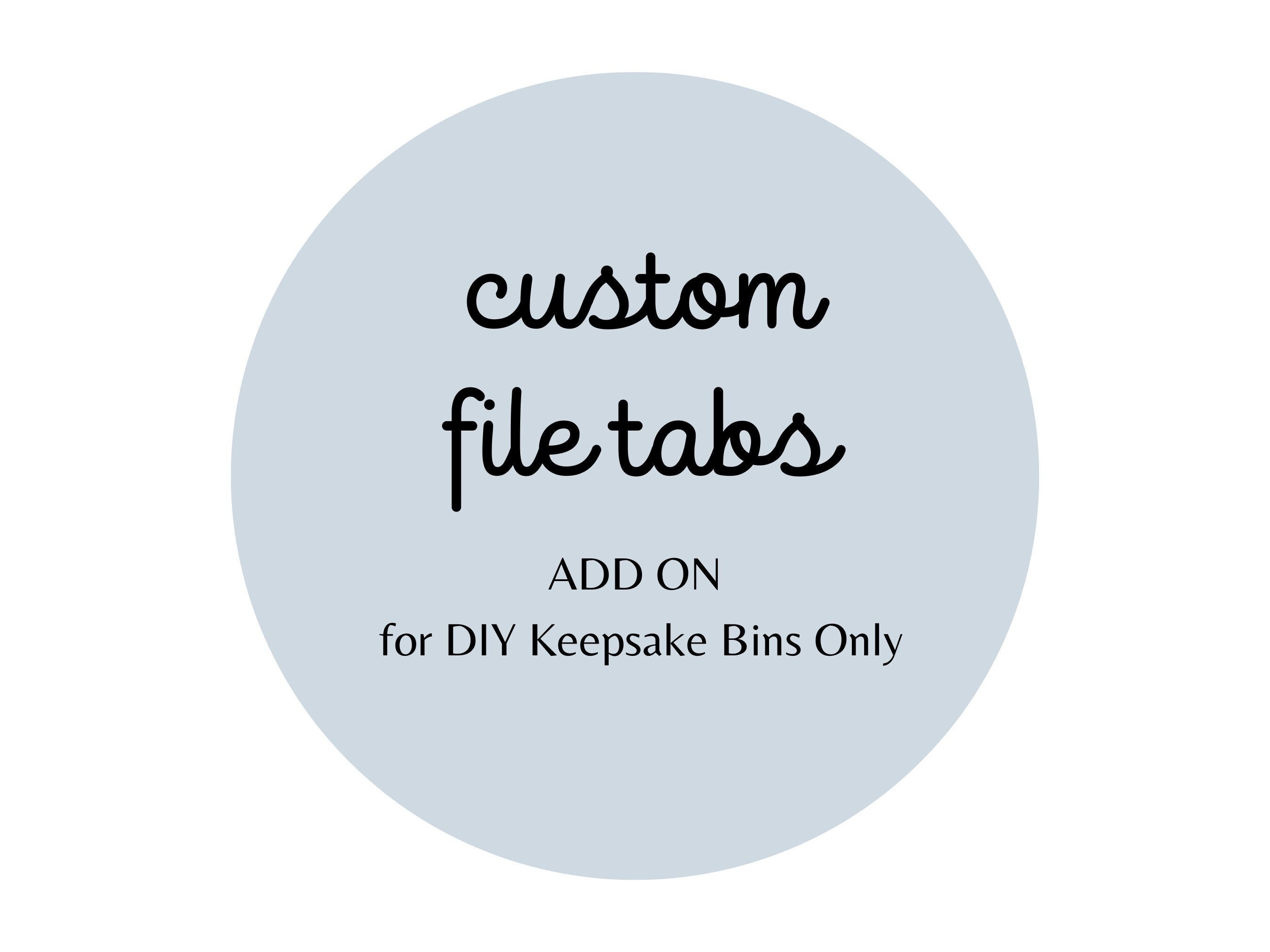 Custom File Tabs ADD ON for DIY Kids School Keepsake Bin Kits - Etsy