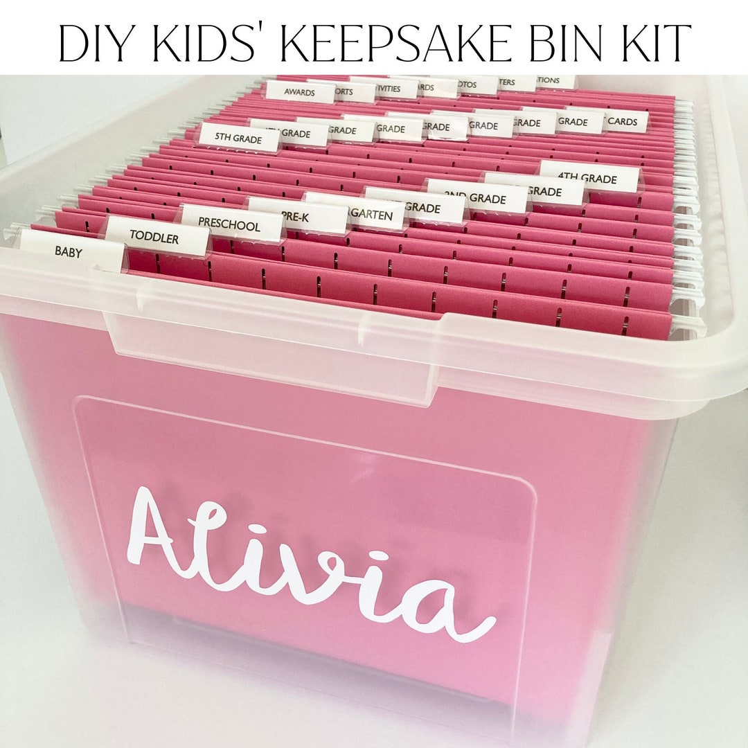 DIY Kids' School Keepsake Bin Kit Personalized Keepsake - Etsy