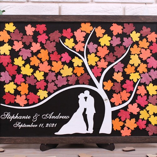 Autumn Wedding Guestbook Alternative Tree of Maple Leaves - Etsy