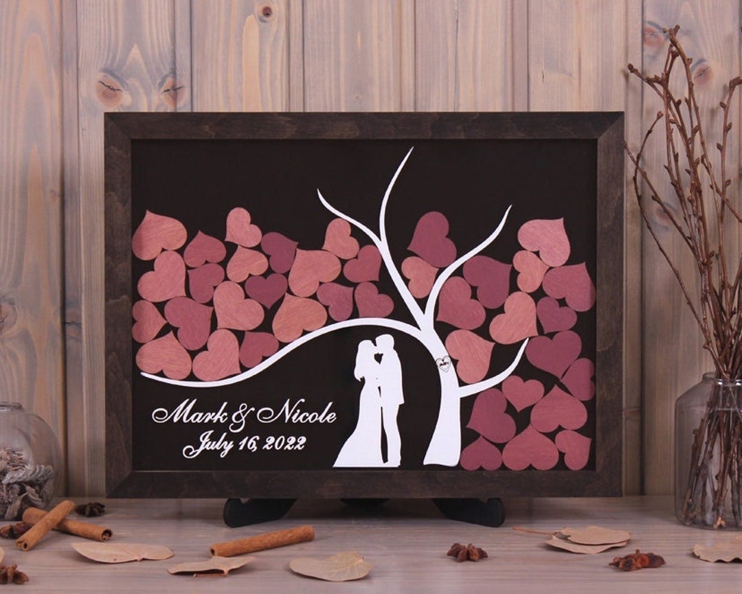 Wedding Drop Box Wedding Guest Book Alternative Bride and Groom Hearts ...