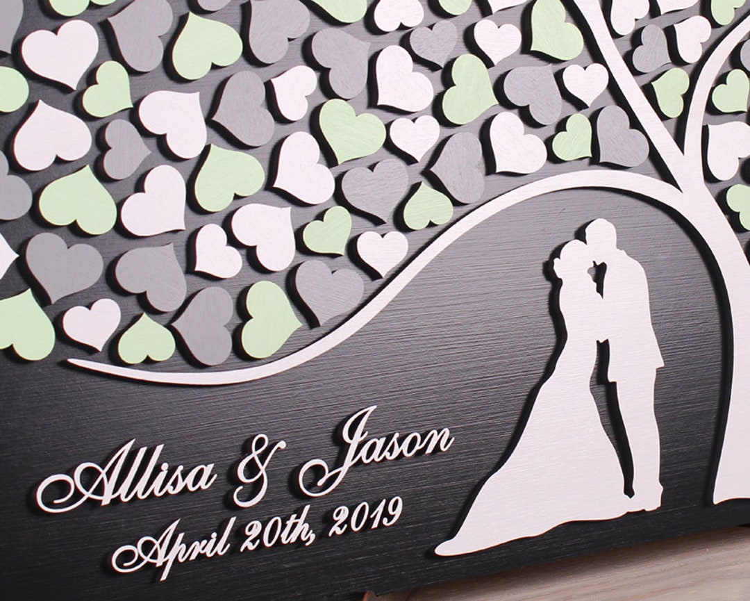 Guest Book Tree 3d Wedding Guestbook Alternative Custom Frame Bride and ...