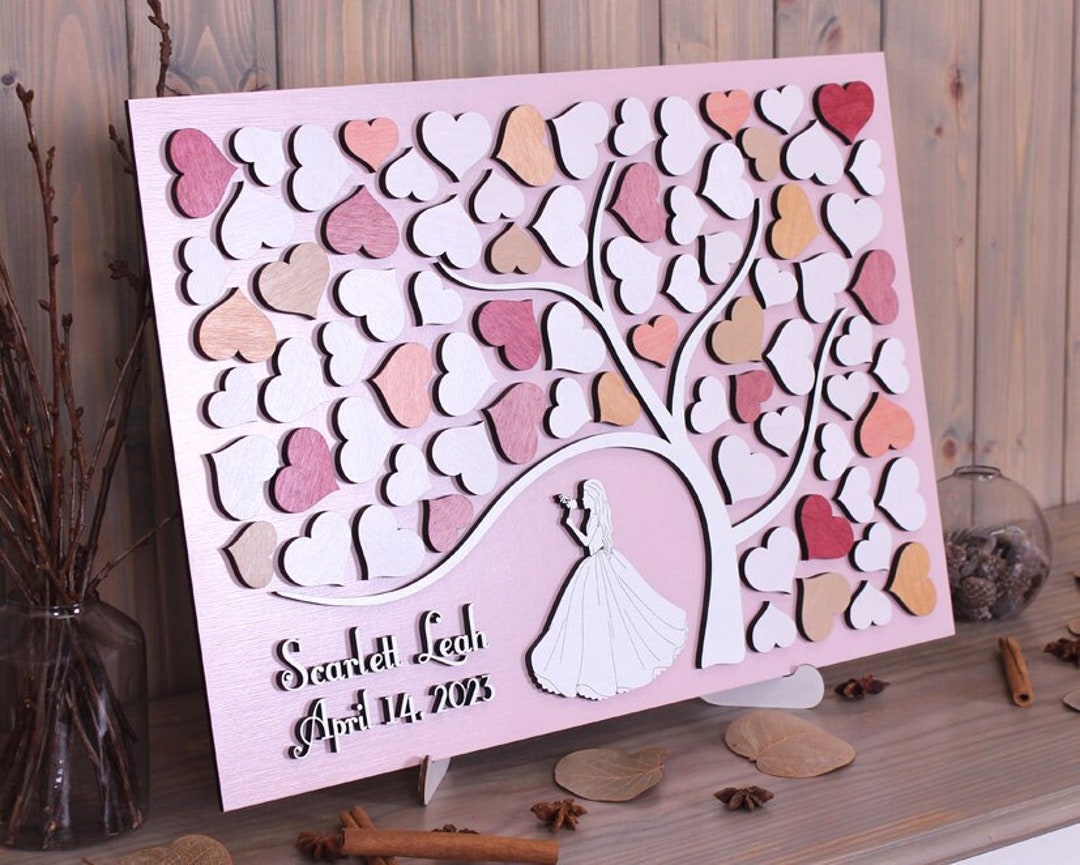 Sweet 16, Sweet Sixteen, Tree of Hearts Wedding Guest Book Alternative ...