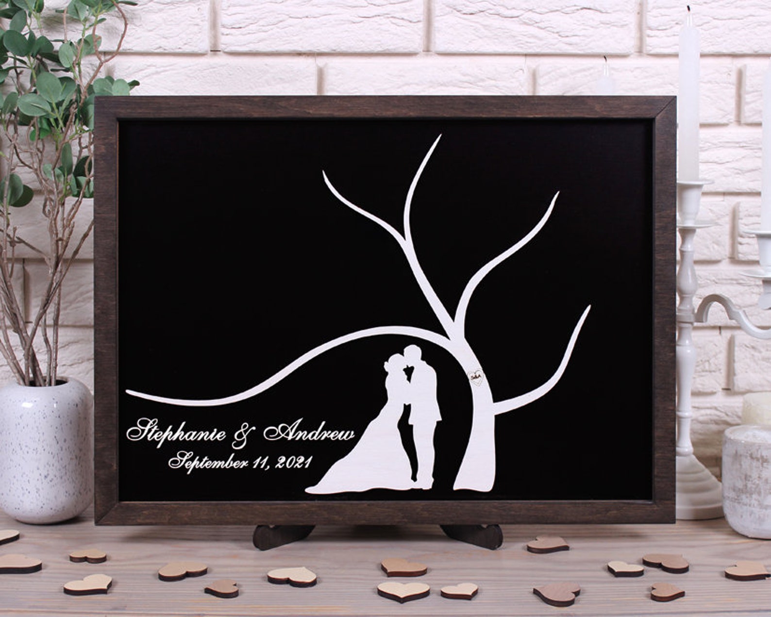 Wedding Drop Box Wedding Guest Book Alternative Bride and Groom With ...